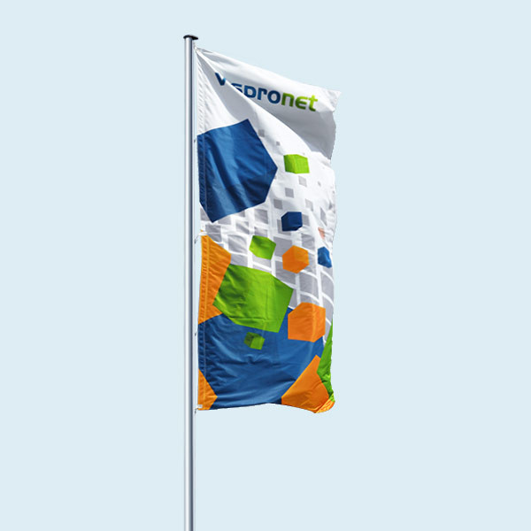 Bespoke double-sided flags with two designs