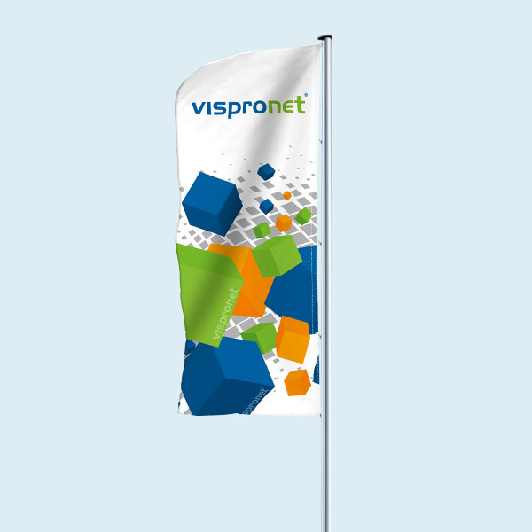 Bespoke double-sided flags in portrait format