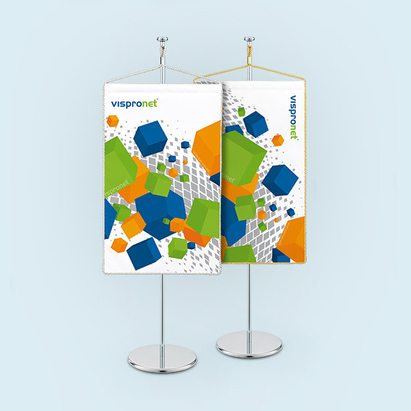 Buy your Table banner / Pennant, rectangular with braiding